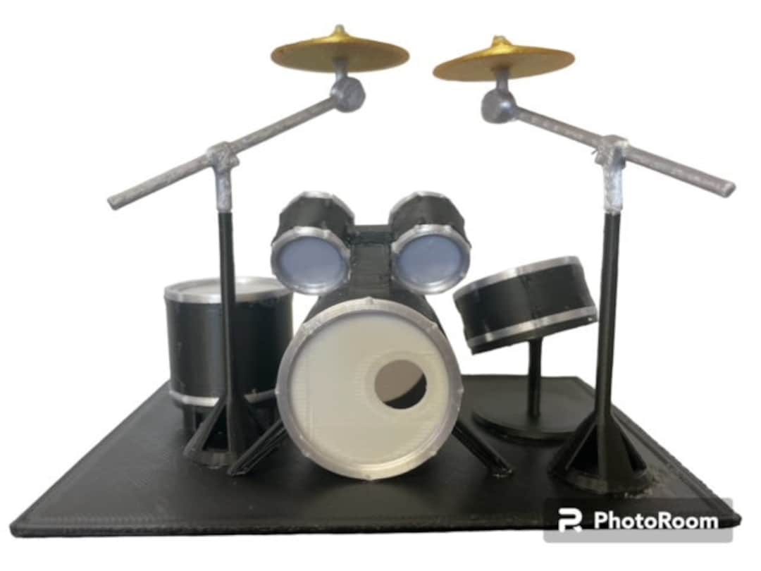 1:12 Scale Dolls House Complete Drum Kit 3D Printed Music Rock Band ...