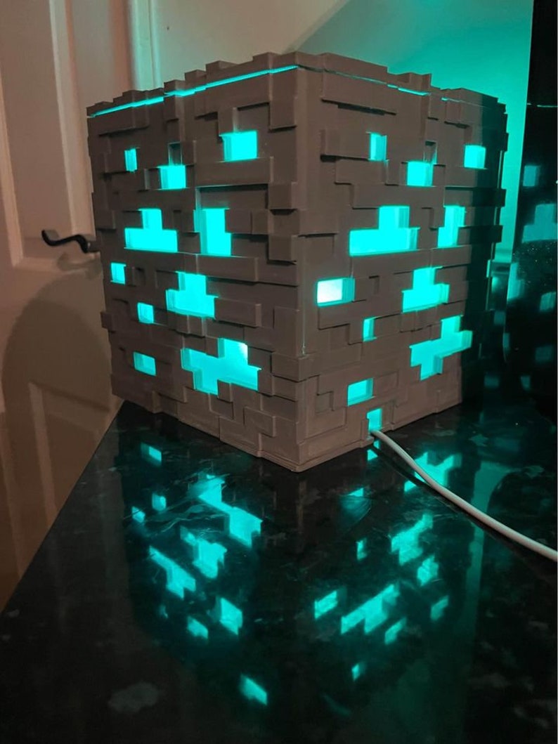 3D Printed Minecraft Inspired Block Lamp 15cm X 15cm Colour - Etsy ...