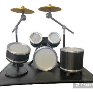 1:12 Scale Dolls House Complete Drum Kit 3D Printed Music Rock Band ...