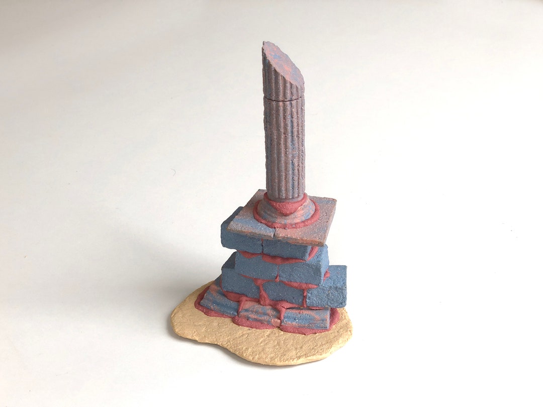 Marbled Ceramic Roman Column Tabletop Sculpture Shelve - Etsy