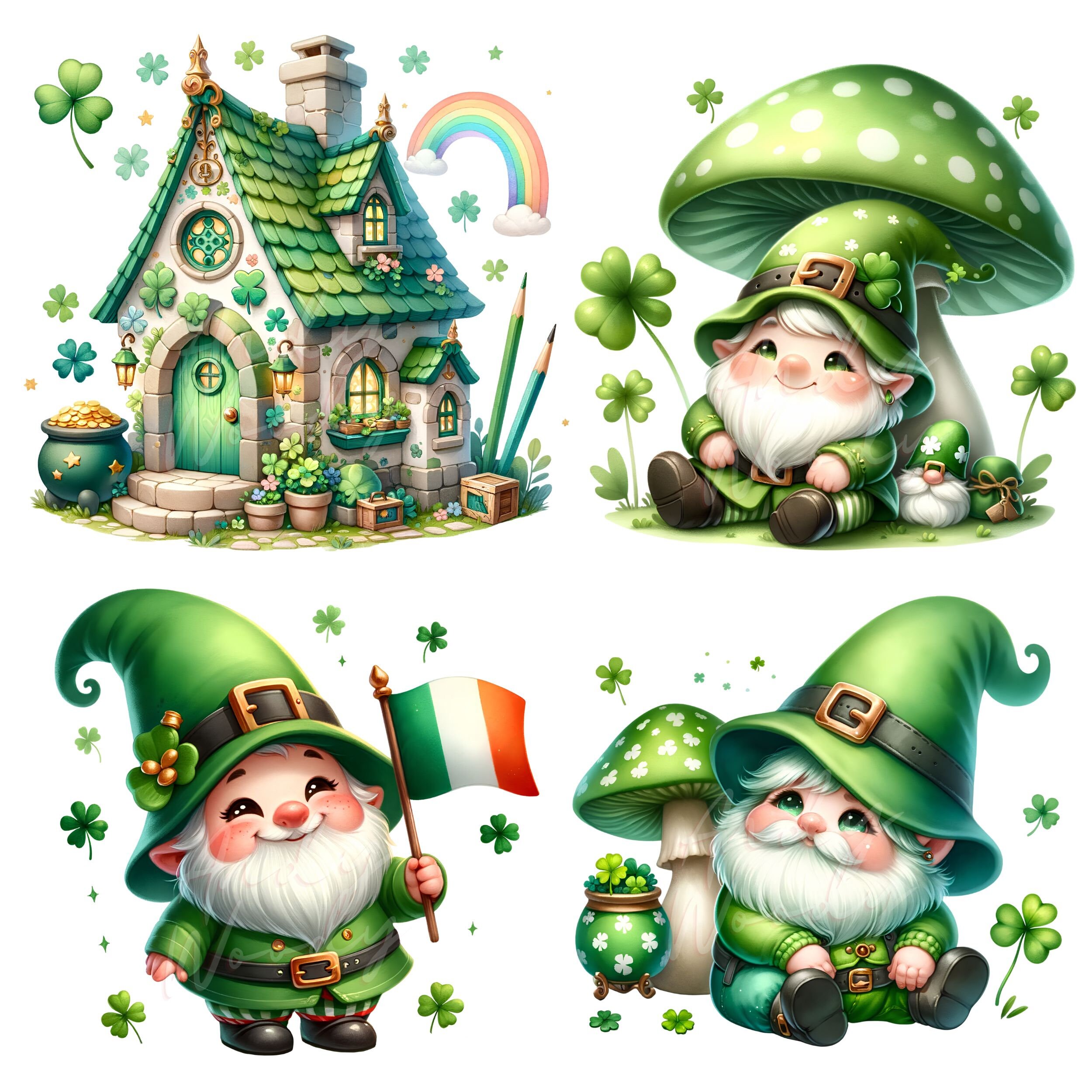Gnomes St. Patrick's Day Clipart, Gnome Png, Gnome Clipart Bundle ...