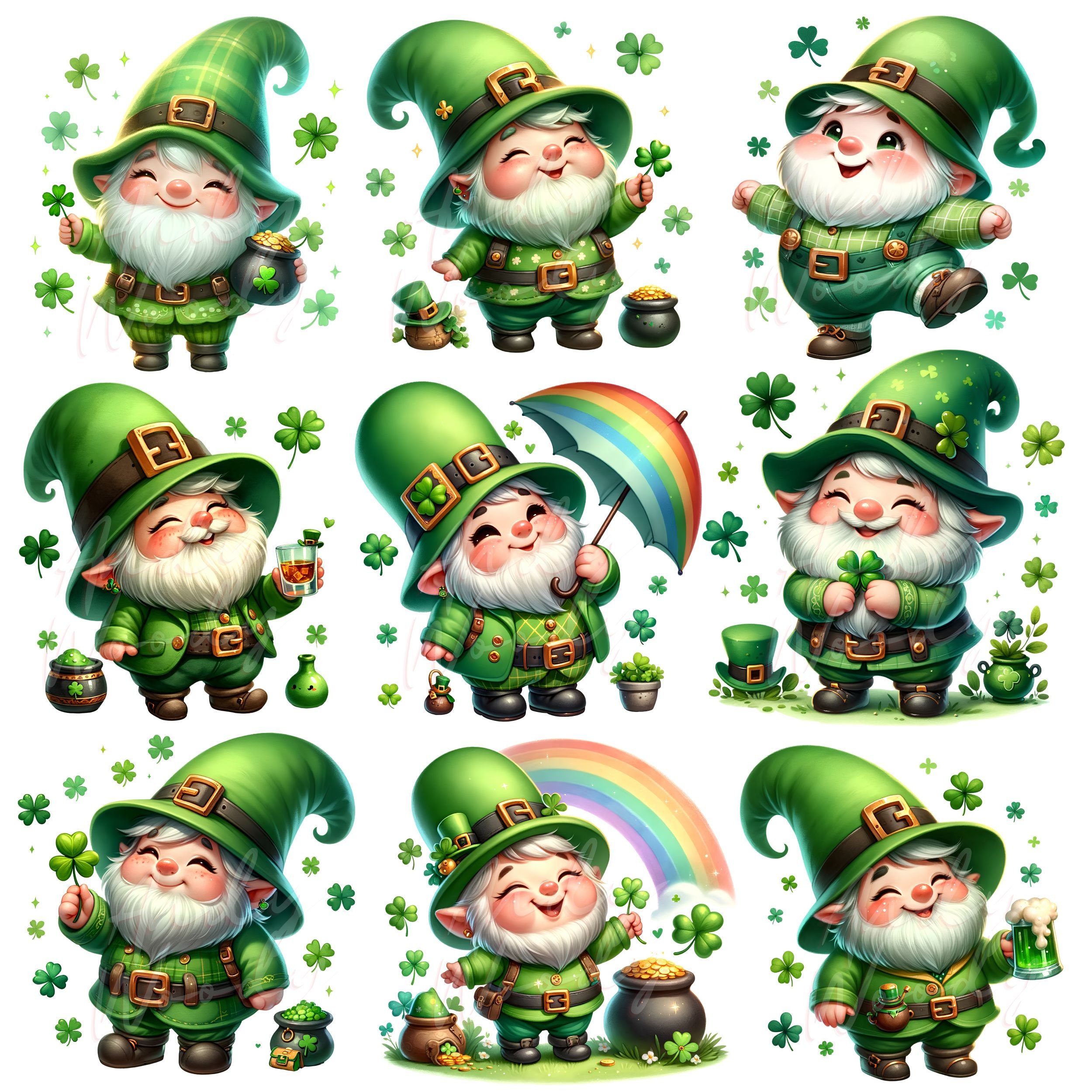 Gnomes St. Patrick's Day Clipart, Gnome Png, Gnome Clipart Bundle ...