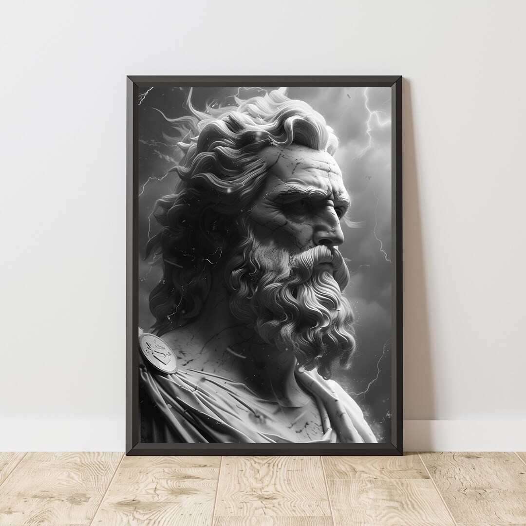 Zeus Poster, Zeus Print, Zeus Wall Art, Greek Statue Poster, Greek ...