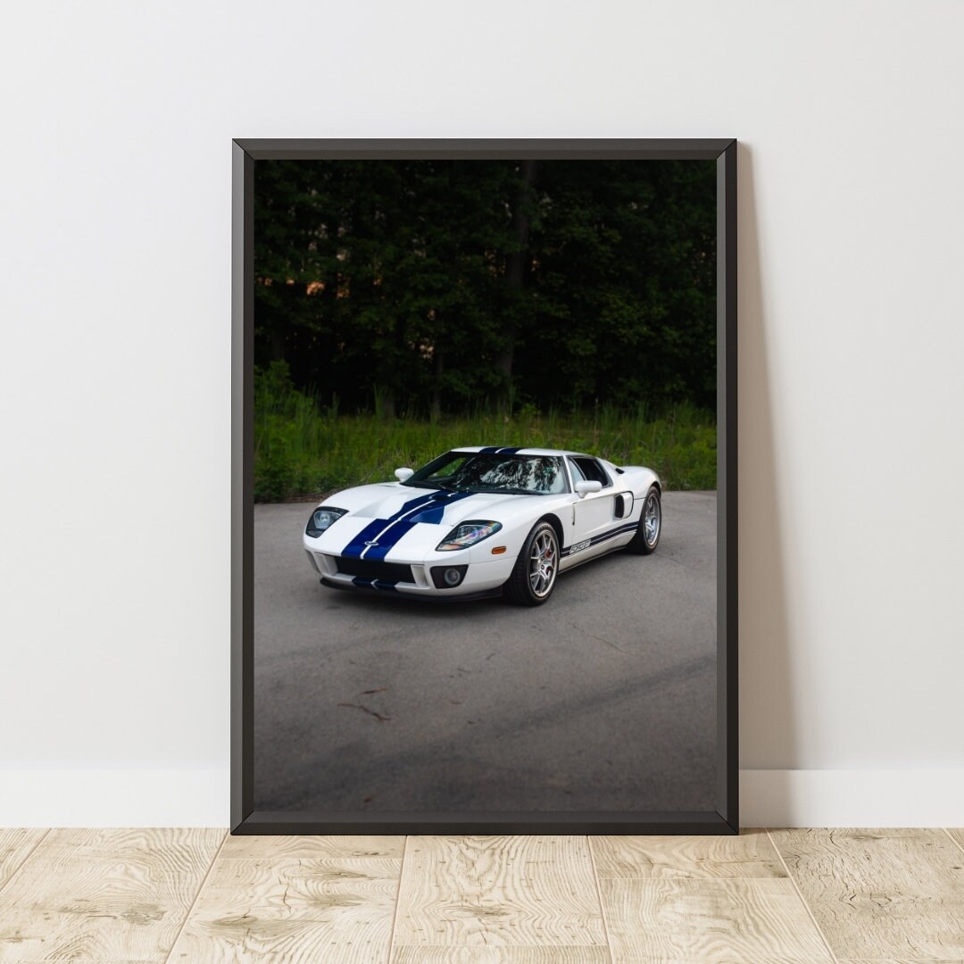 Vintage Ford GT Poster, Vintage Ford GT Print, Vintage Ford GT Wall Art ...