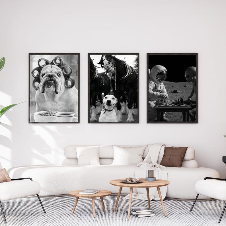 Alien Poster, Funny UFO Wall Art, Alien Print, Alien Wall Art, Black ...