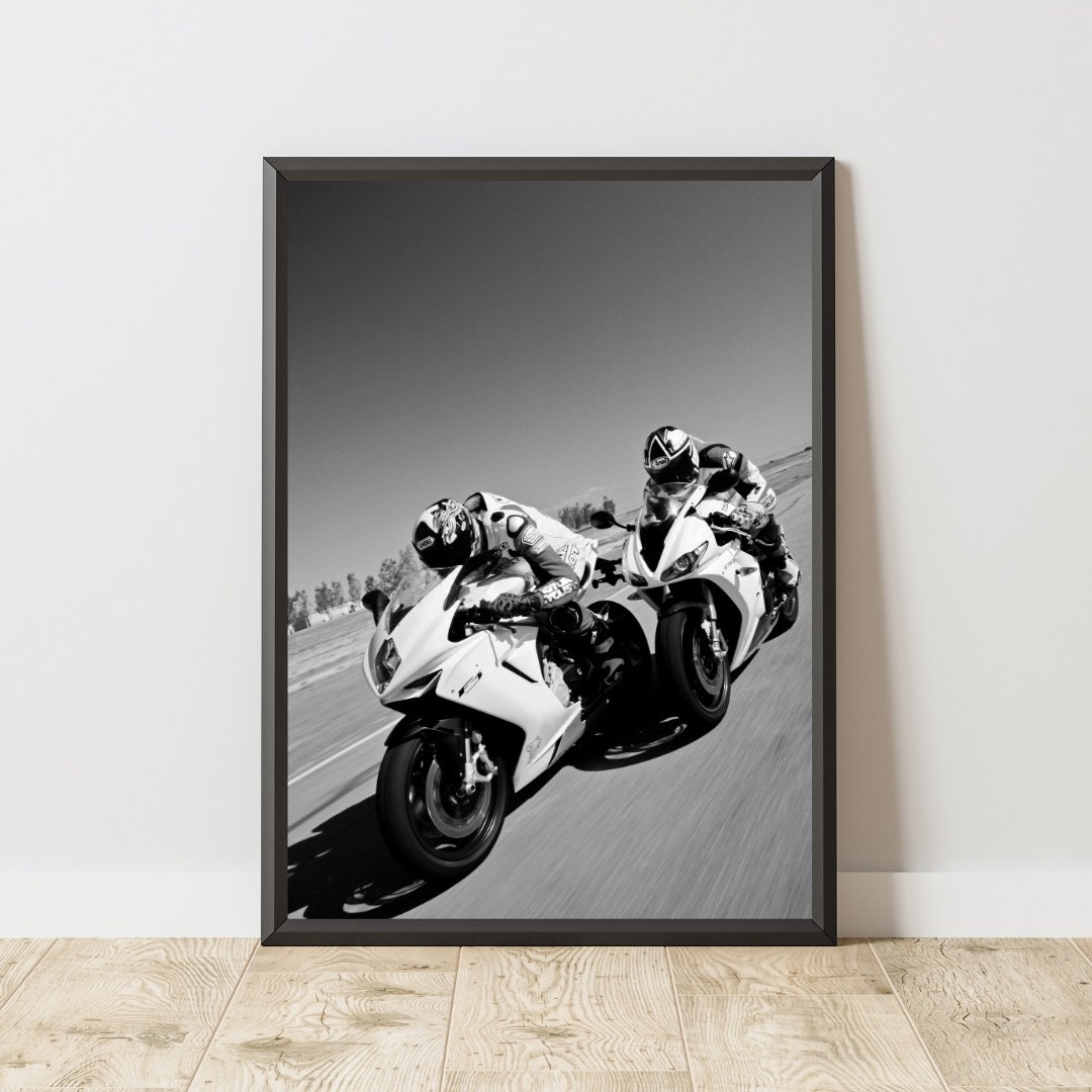 Sports Bike Poster, Sports Bike Print, Sports Bike Wall Art, Motorcycle ...