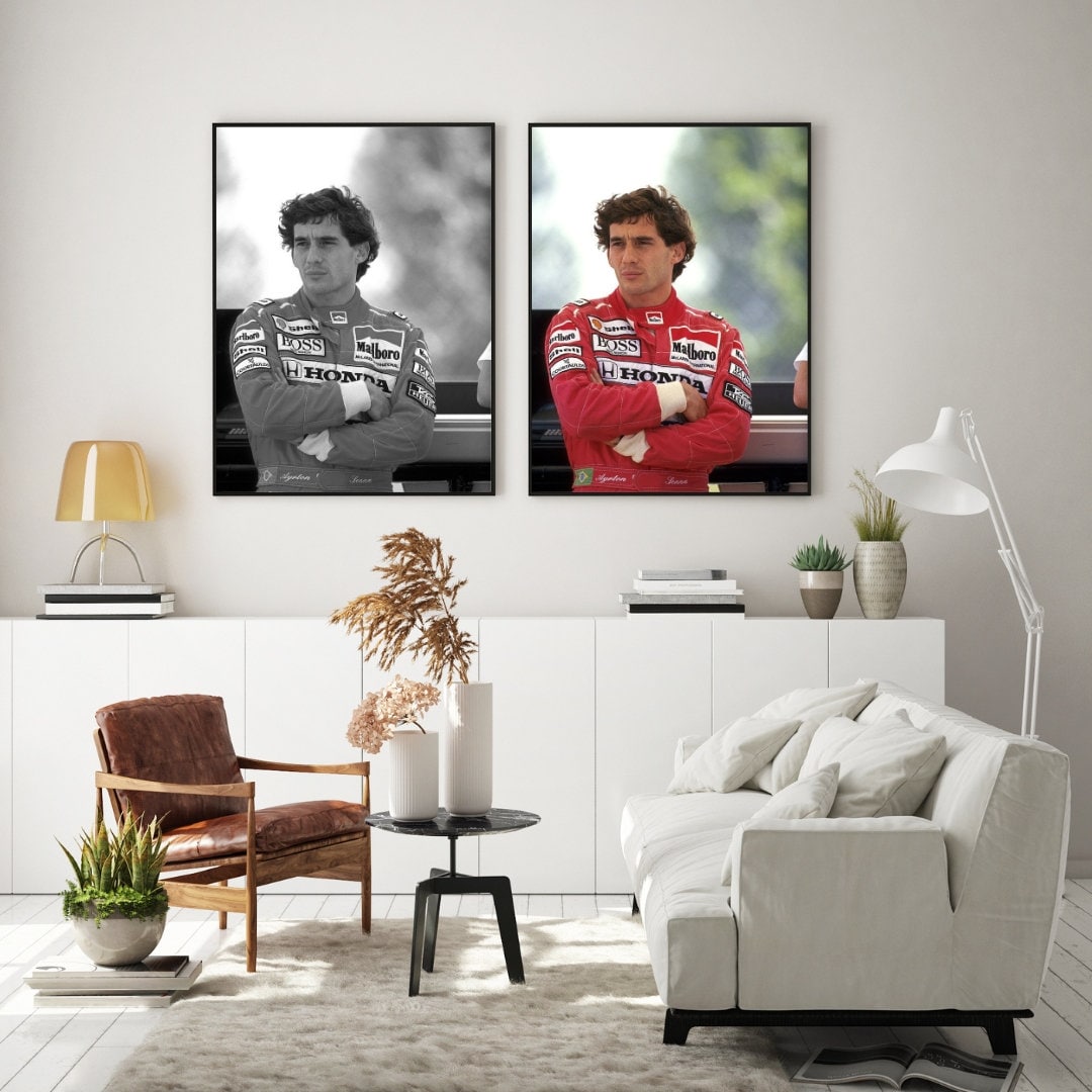 Ayrton Senna Poster, Ayrton Senna Print, Ayrton Senna Wall Art, Formula ...