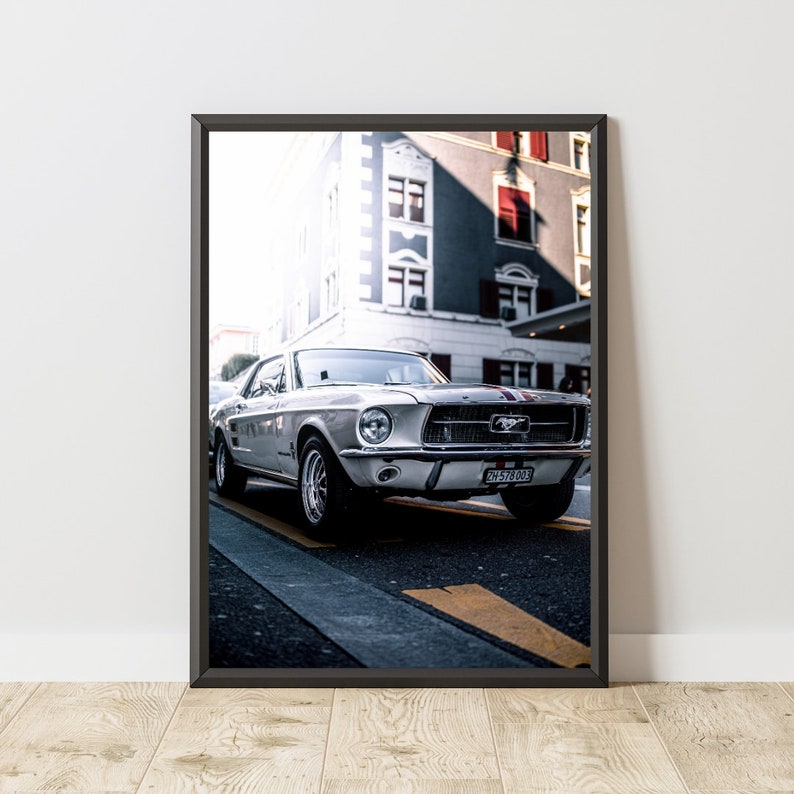 Vintage Ford Mustang Poster, Vintage Ford Mustang Print, Ford Mustang ...