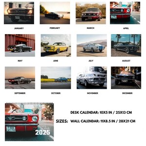 Ford Mustang Calendar, Ford Mustang 2025 Calendar, Mustang Wall ...
