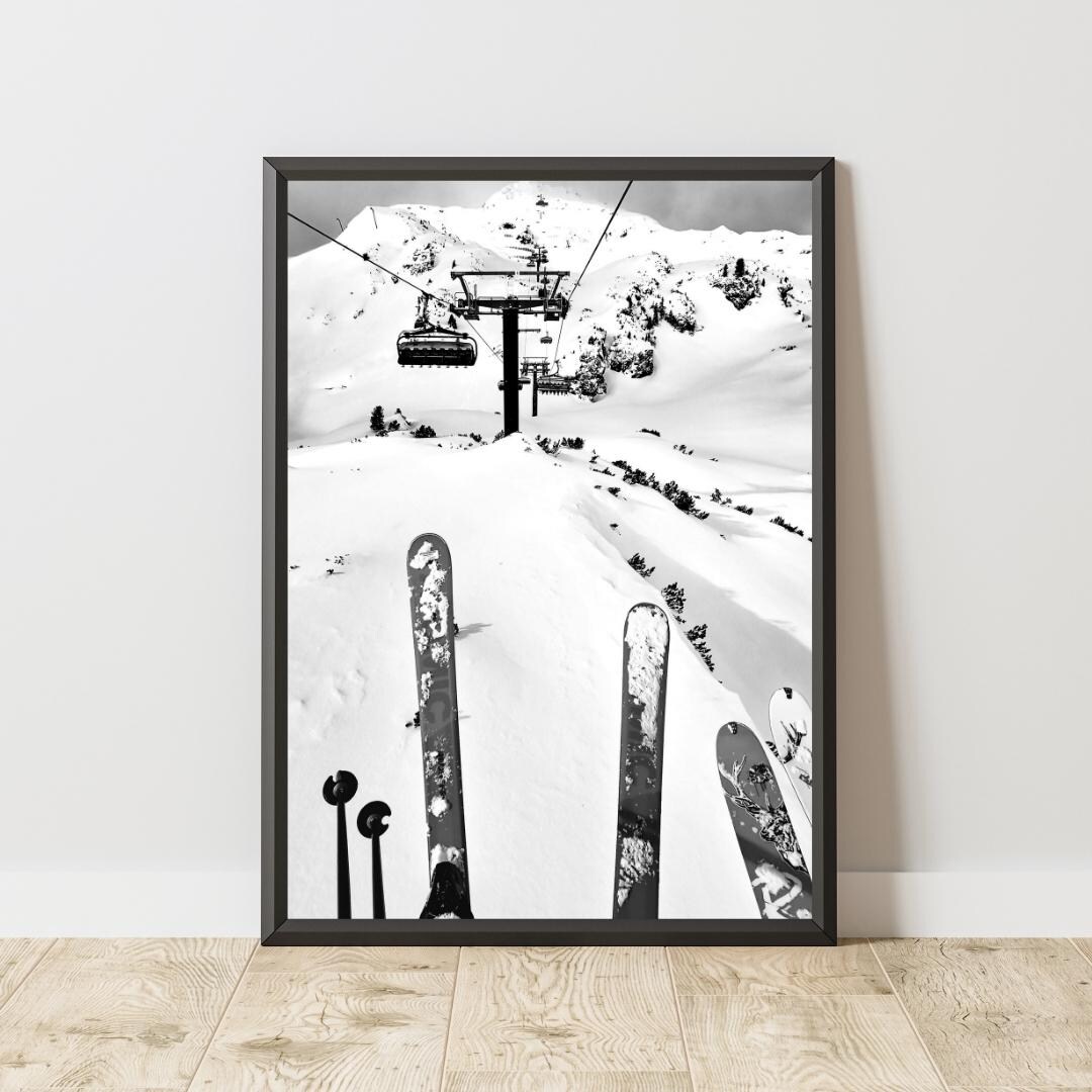 Ski Poster, Ski Print, Ski Wall Art, Mountain Poster, Mountain Print ...