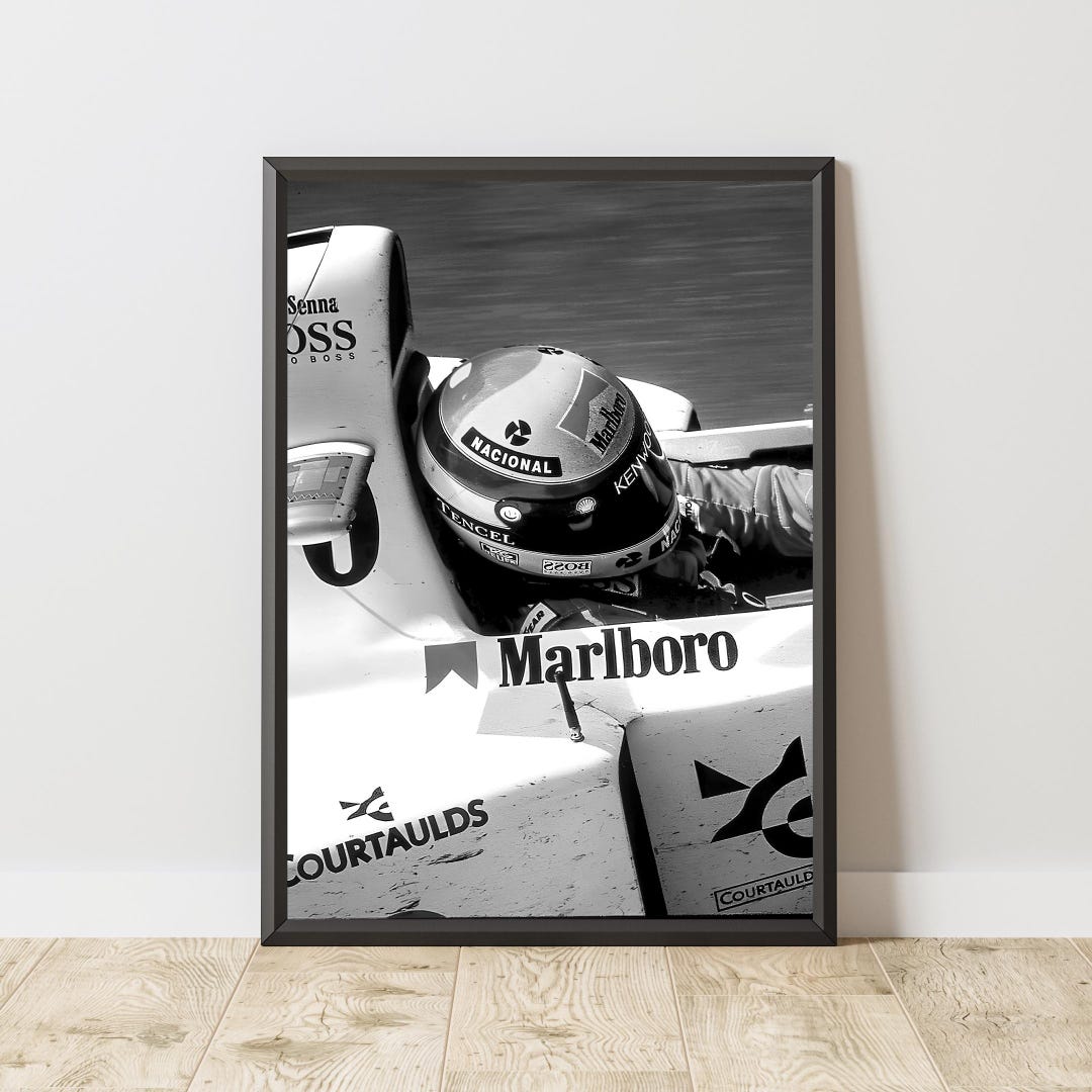 Ayrton Senna Poster, Ayrton Senna Print, Ayrton Senna Wall Art, Formula ...