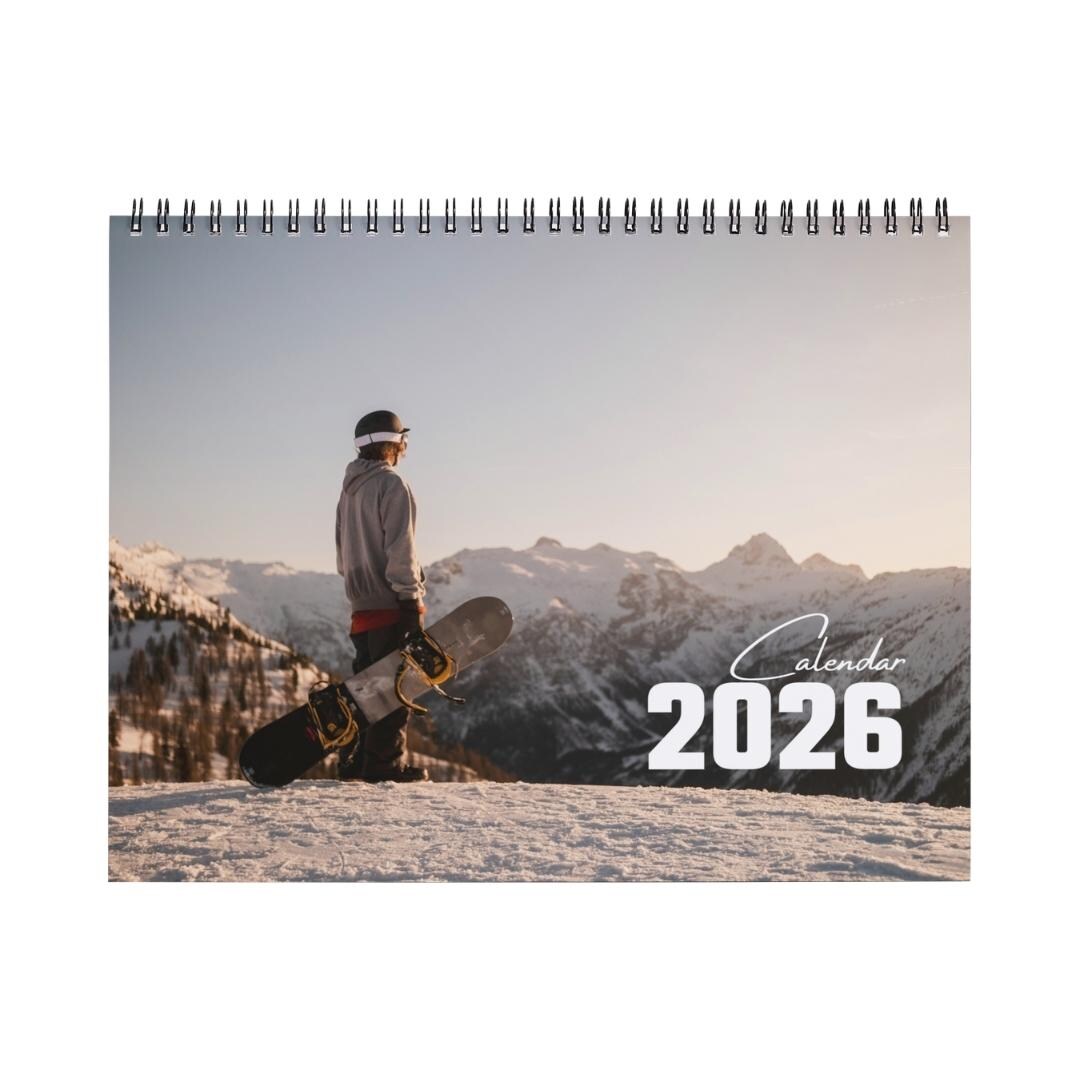 Snowboard Calendar, 2026 Calendar, Snowboard Wall Calendar, Snowboard ...