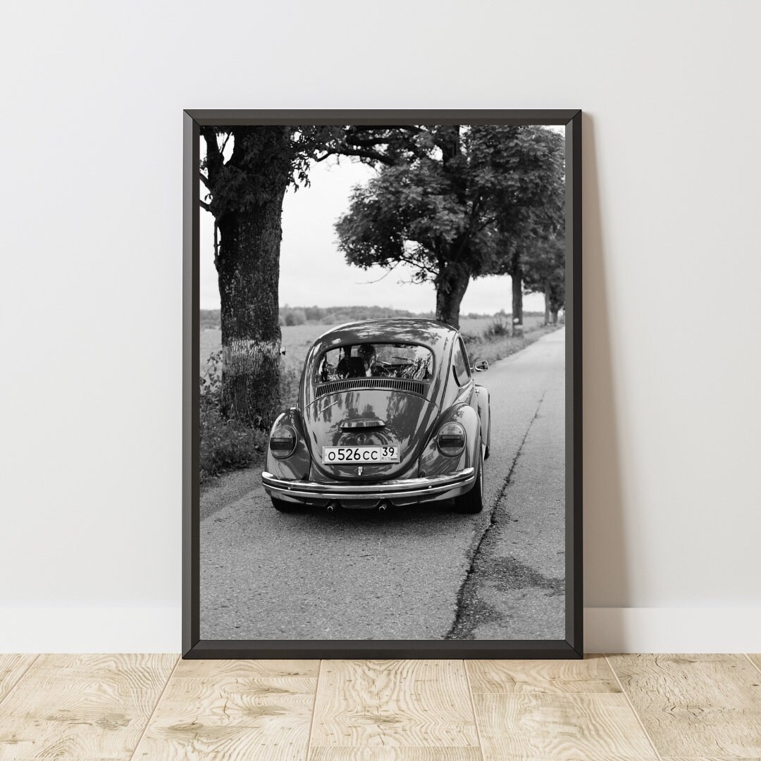 Vintage Volkswagen Beetle Poster, Volkswagen Beetle Print, Vintage ...