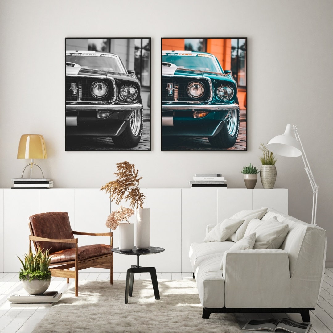 Vintage Ford Mustang Poster, Vintage Ford Mustang Print, Ford Mustang ...