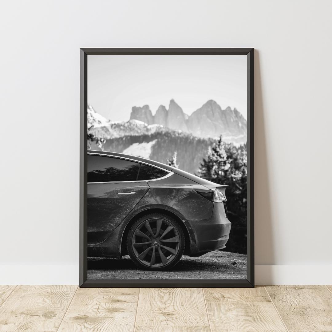 Tesla Model 3 Poster, Tesla Poster, Tesla Print, Tesla Wall Art, Iconic ...