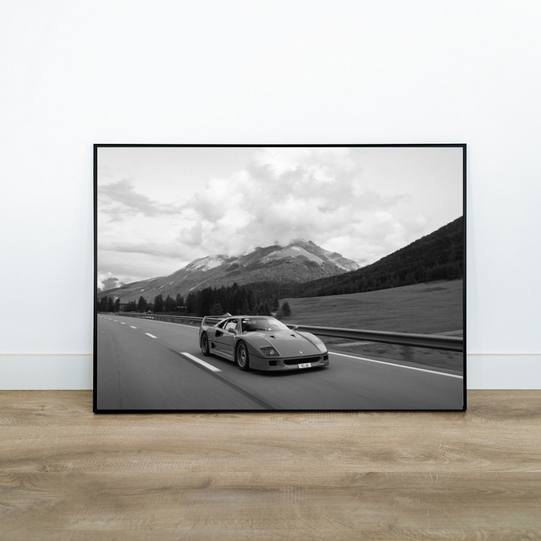 Ferrari F40 Poster, Vintage Ferrari Poster, Vintage Ferrari Print ...