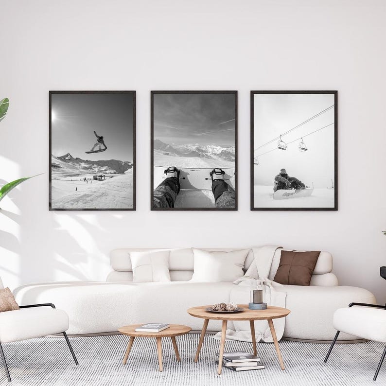 Snowboard Poster, Snowboard Print, Snowboard Wall Art, Mountain Poster ...