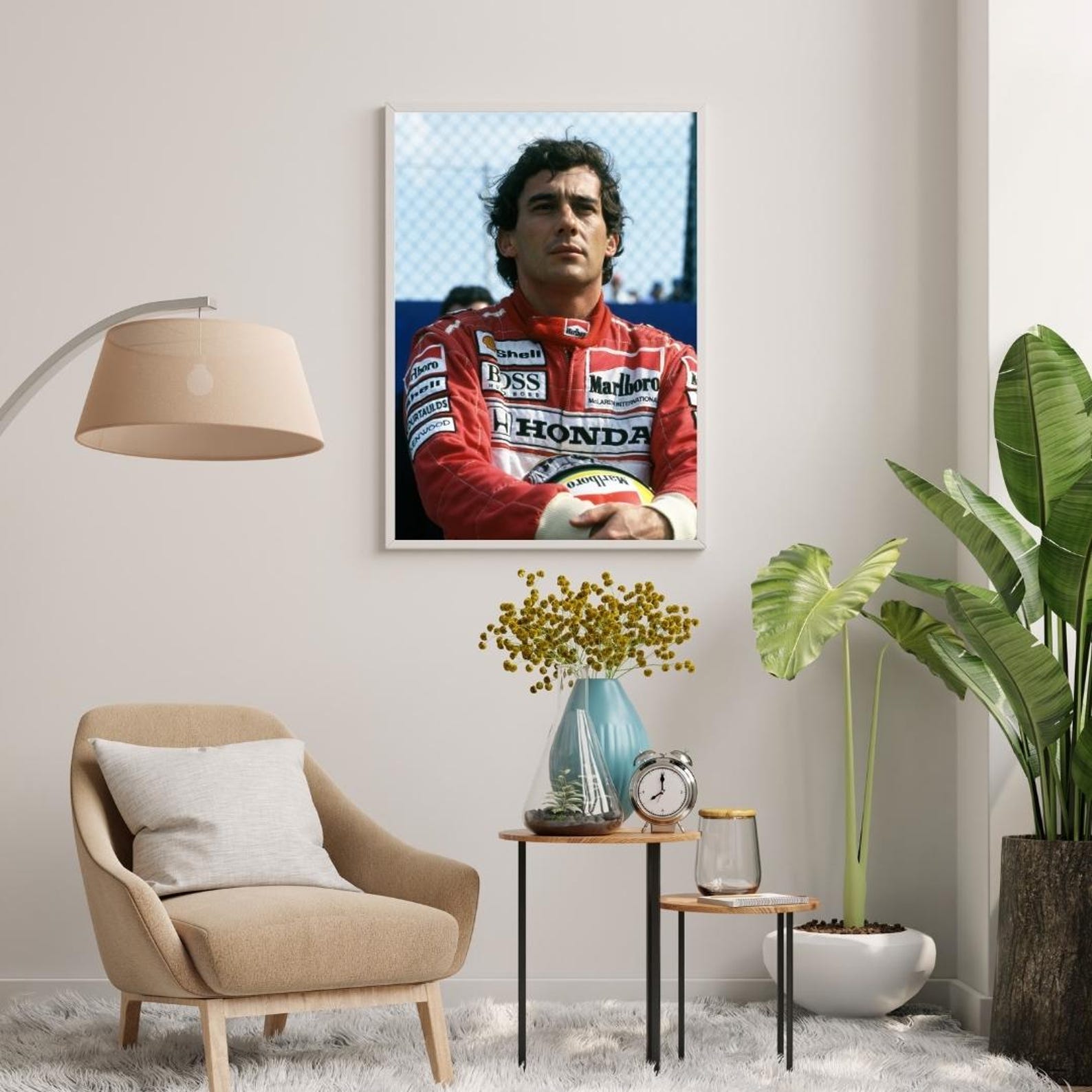 Ayrton Senna Poster, Ayrton Senna Print, Ayrton Senna Wall Art, Formula ...