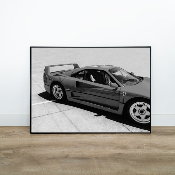Ferrari Black and White Poster - Etsy