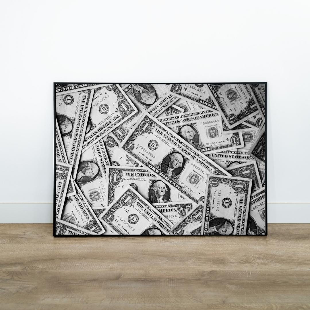Dollar Bills Poster, Dollar Bills Print, Dollar Wall Art, Money Poster ...
