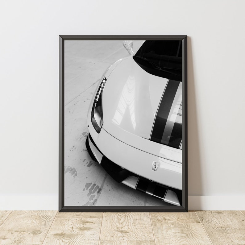 Ferrari 488 Pista Poster, Ferrari Print, Ferrari Wall Art, Black and ...