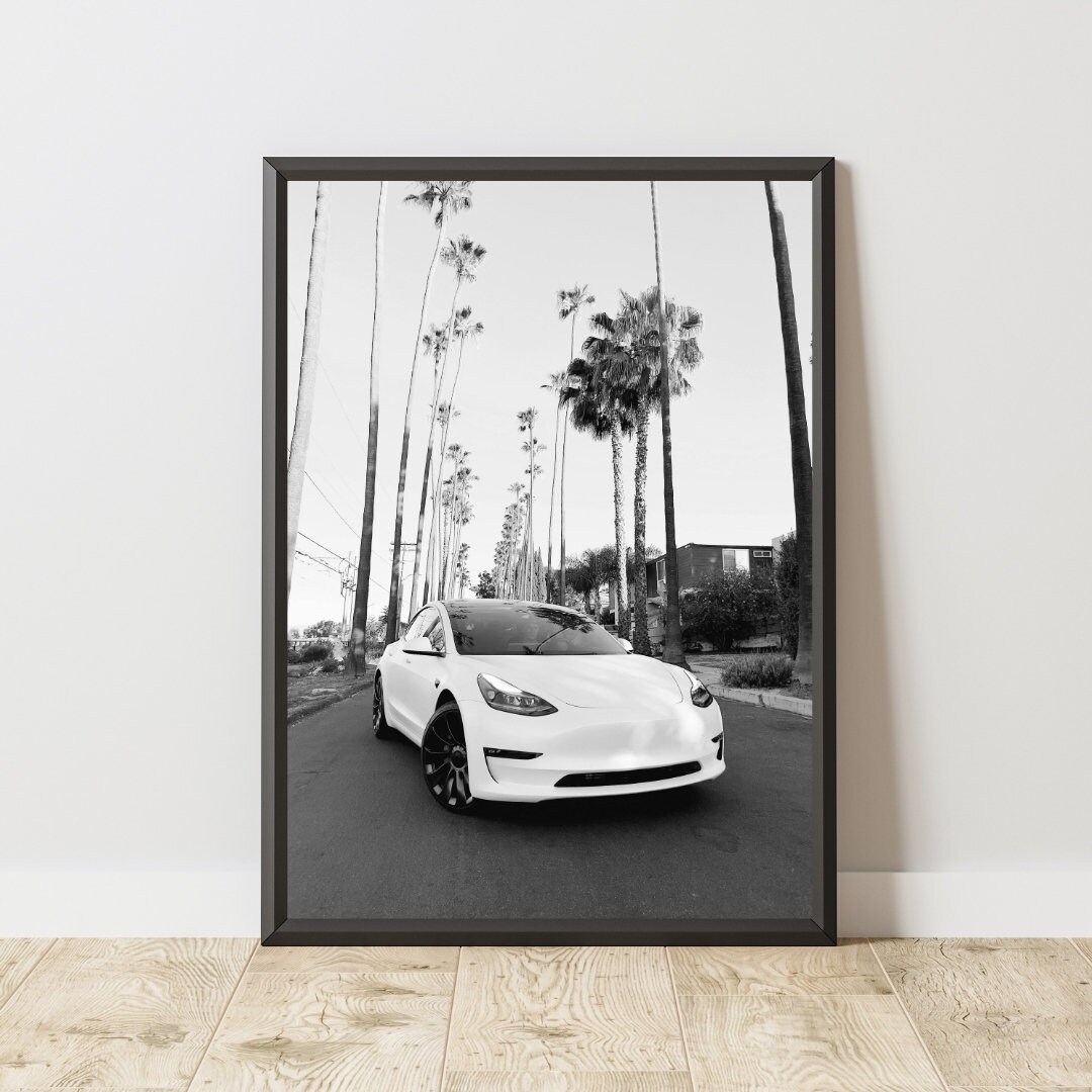Tesla Model Y Poster, Tesla Poster, Tesla Print, Tesla Wall Art, Iconic ...