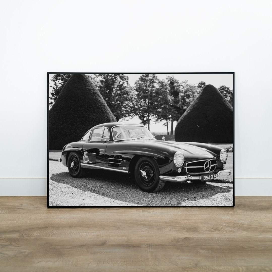 Vintage Mercedes 300 SL Poster, Vintage Mercedes 300 SL Print, Vintage ...