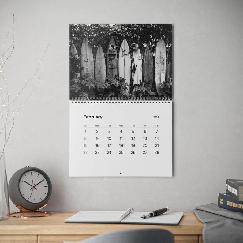 Surf Calendar, Surf 2026 Calendar, Surf Wall Calendar, Surf Desk ...