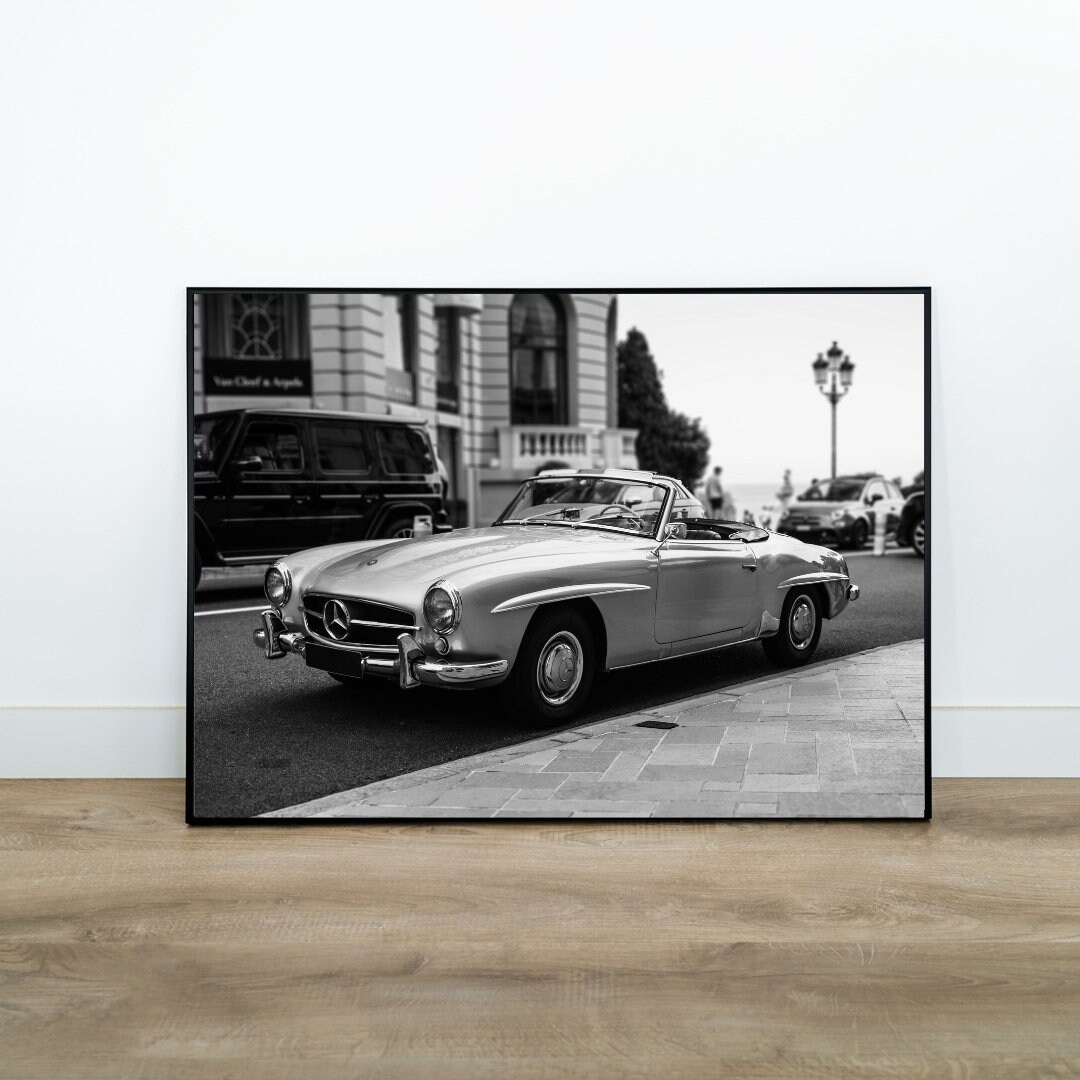 Vintage Mercedes 190 SL Poster, Vintage Mercedes 190 SL Print, Vintage ...