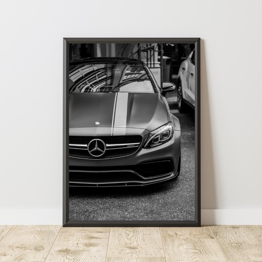 Mercedes C63 AMG Poster, Mercedes Poster, Mercedes Print, Mercedes Wall ...