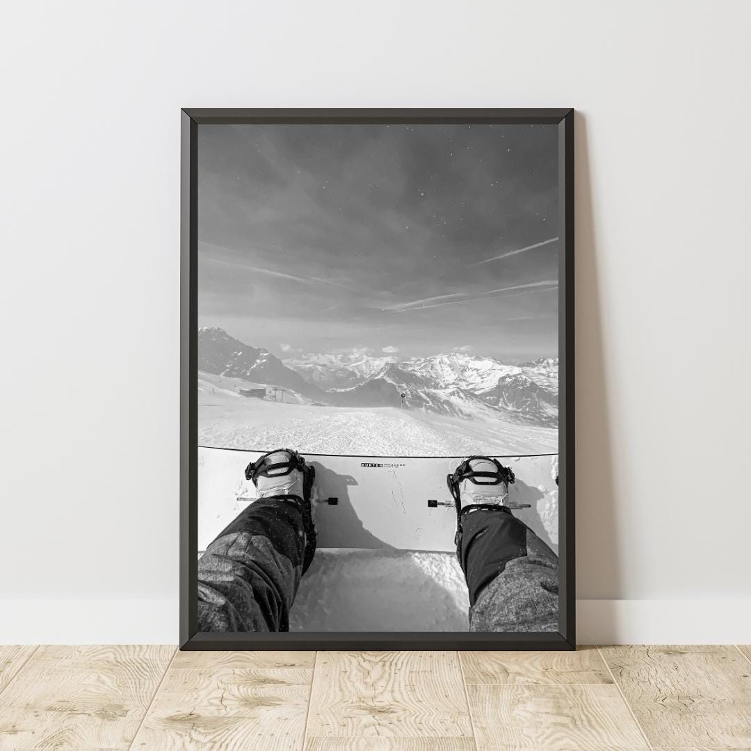 Snowboard Poster, Snowboard Print, Snowboard Wall Art, Mountain Poster ...