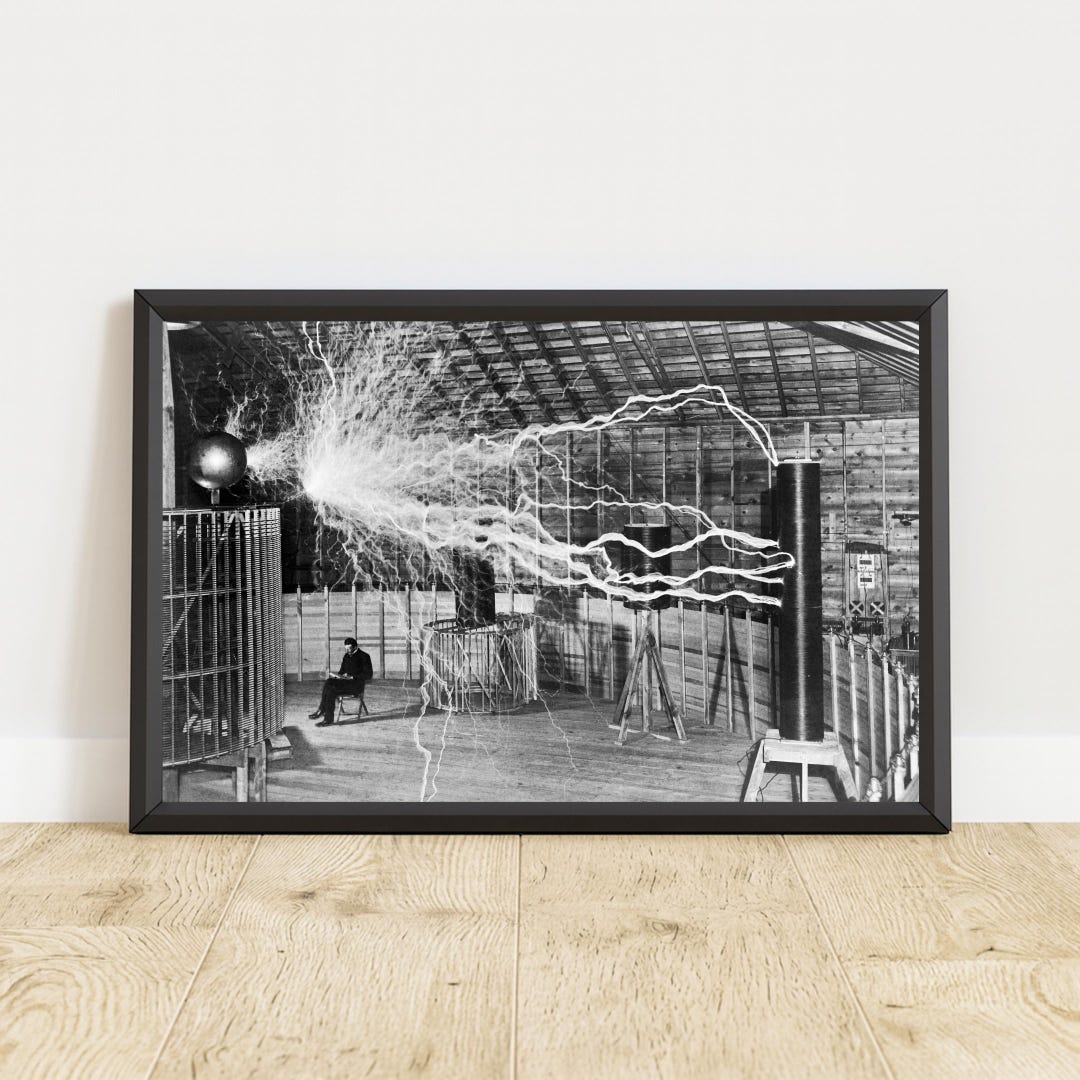 Nikola Tesla Poster, Nikola Tesla Print, Nikola Tesla Wall Art, Science ...