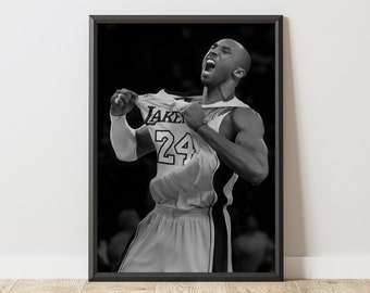Kobe Bryant Poster, Kobe Bryant Print, Kobe Bryant Wall Art, Basketball ...