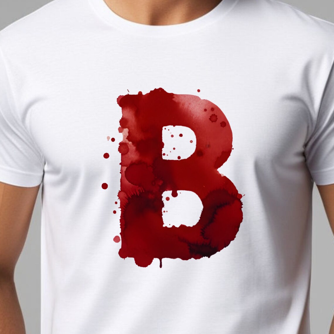 Watercolor Blood Splatter Alphabets and Numbers, Creepy Grunge Font ...