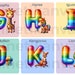 Balloon Animal Alphabet Clipart, Rainbow Letters PNG & Flashcards, Kids ...