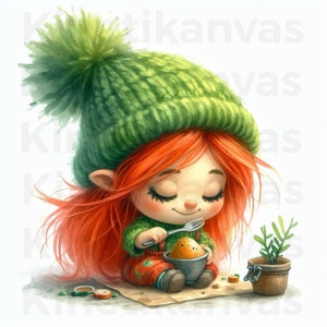 Red Hair Troll Girl Clipart, High Quality JPG, Set of 15, Vibrant ...