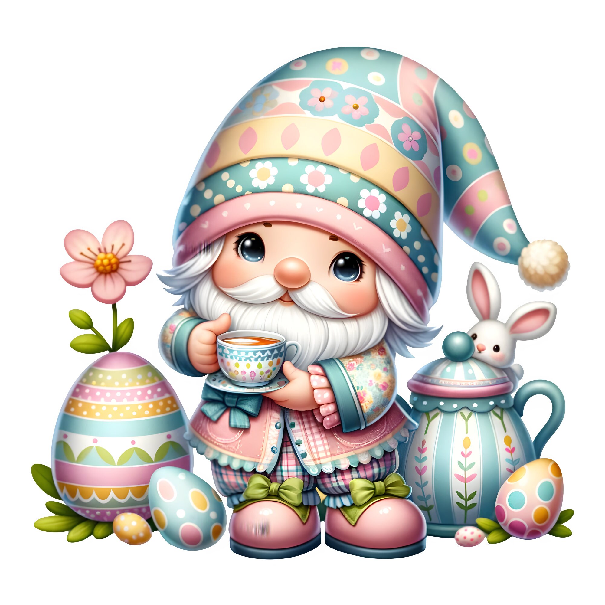 Easter Gnome, Gnome Clipart, Tea Party Clipart | DIY Advent Calendar ...