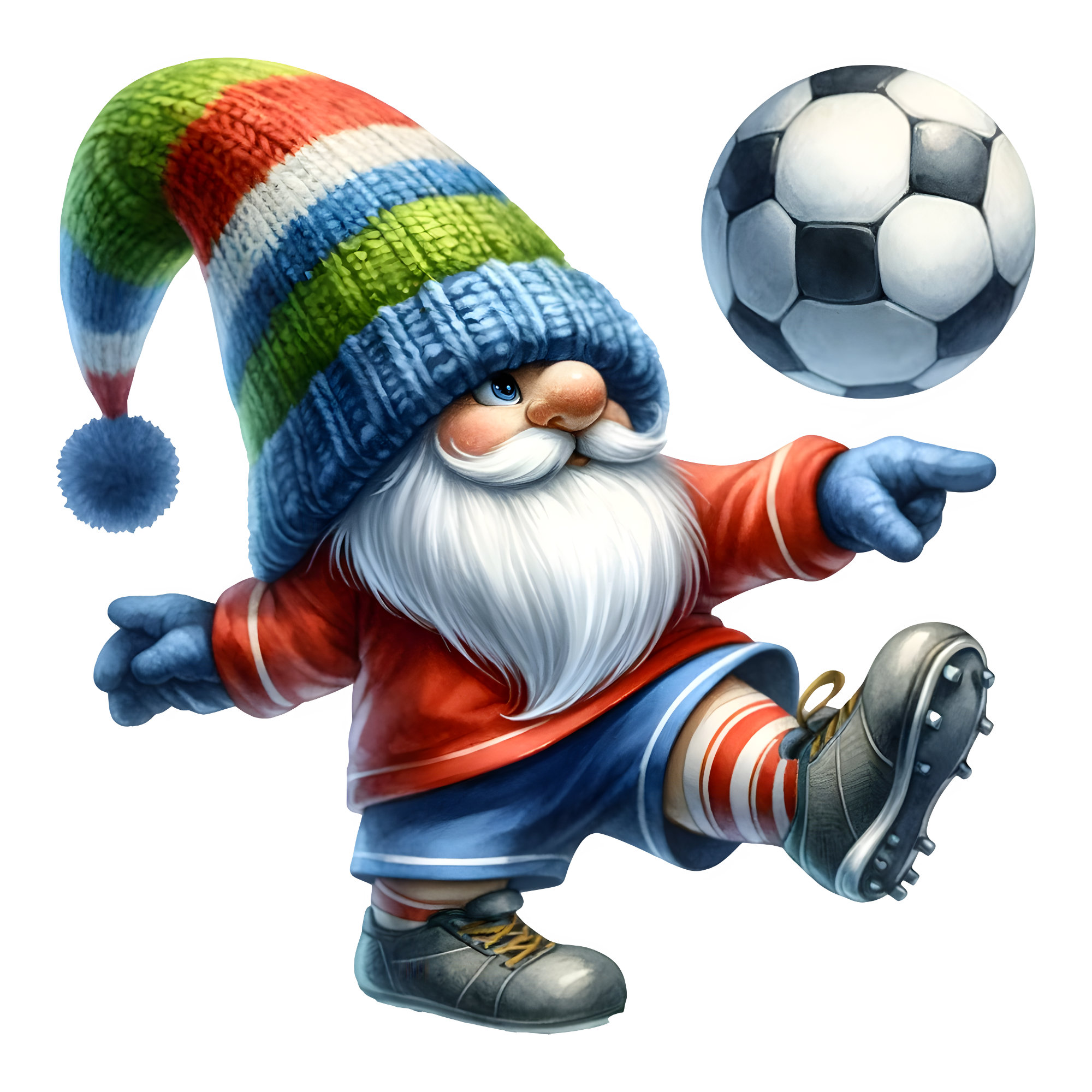 Watercolor Soccer Gnome Clipart, Football Gnome Clipart - Sport ...