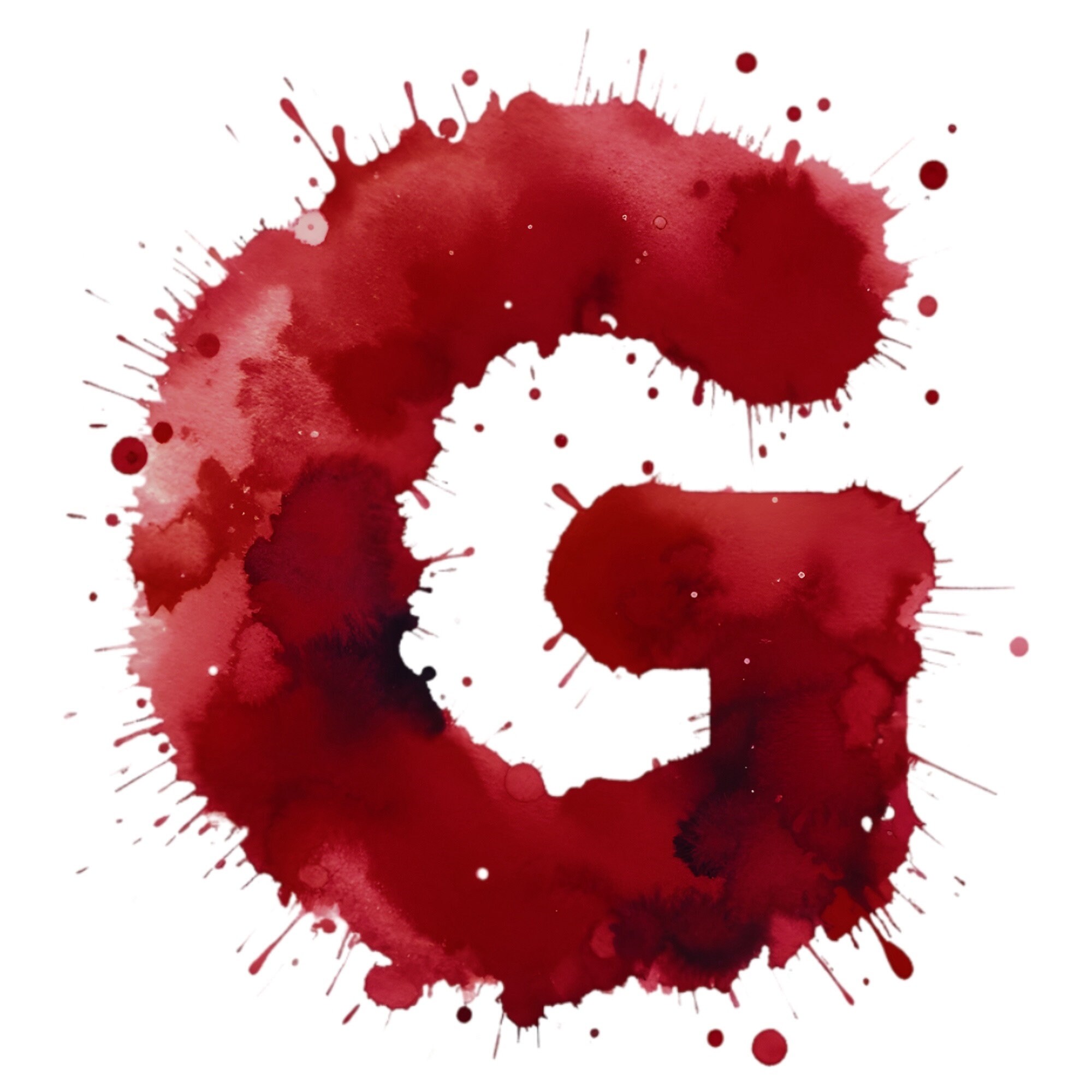 Watercolor Blood Splatter Alphabets and Numbers, Creepy Grunge Font ...