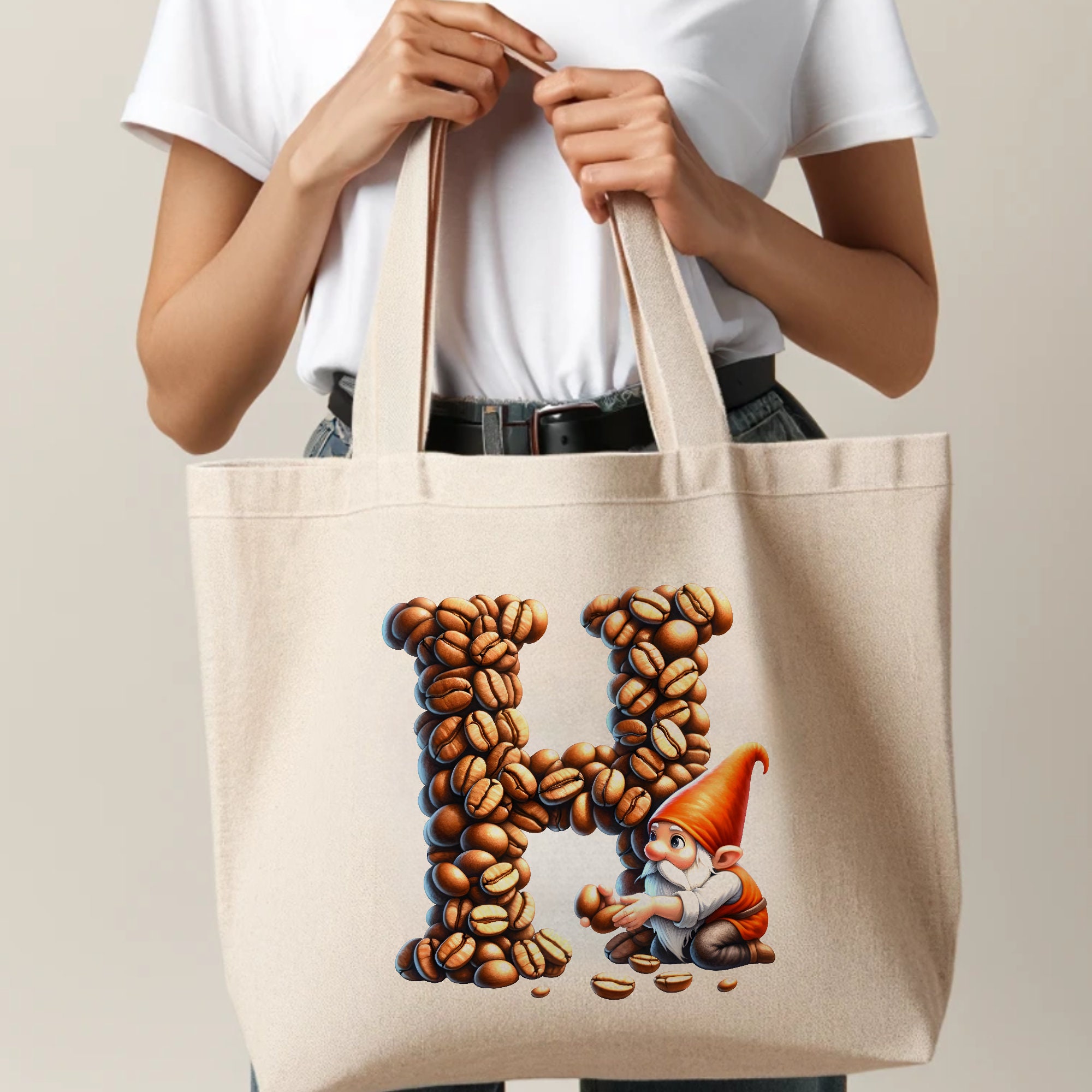 Coffee Bean Gnome Alphabet & Numbers Digital Art Instant Download Home ...