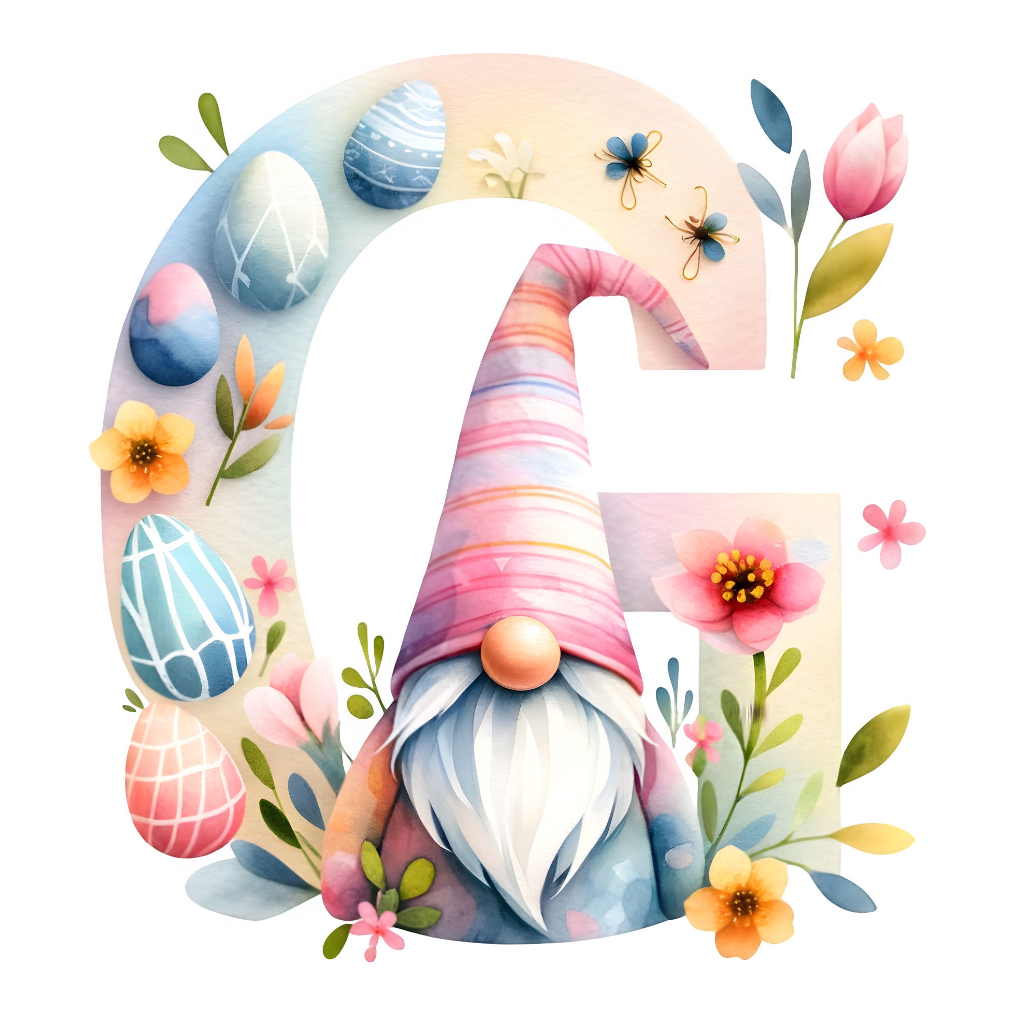Easter Gnome Printable Alphabet & Numbers Fun Easter Basket Tag and ...