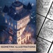 Isometric Buildings Coloring Book 35 Page High Quality Manga Fantasy ...