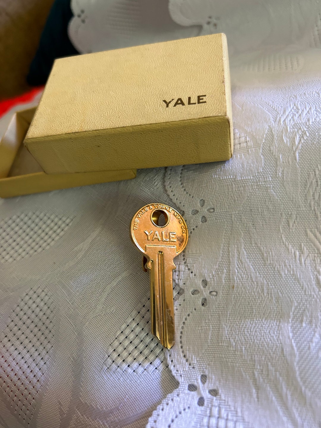 Vintage Yale Key Tie Bar Gold Tone With the Original Box - Etsy