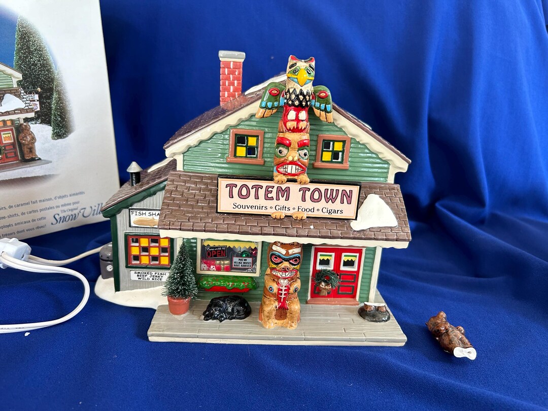 Dept. 56 Snow Village Totem Town Souvenir Shop With Box as Is - Etsy