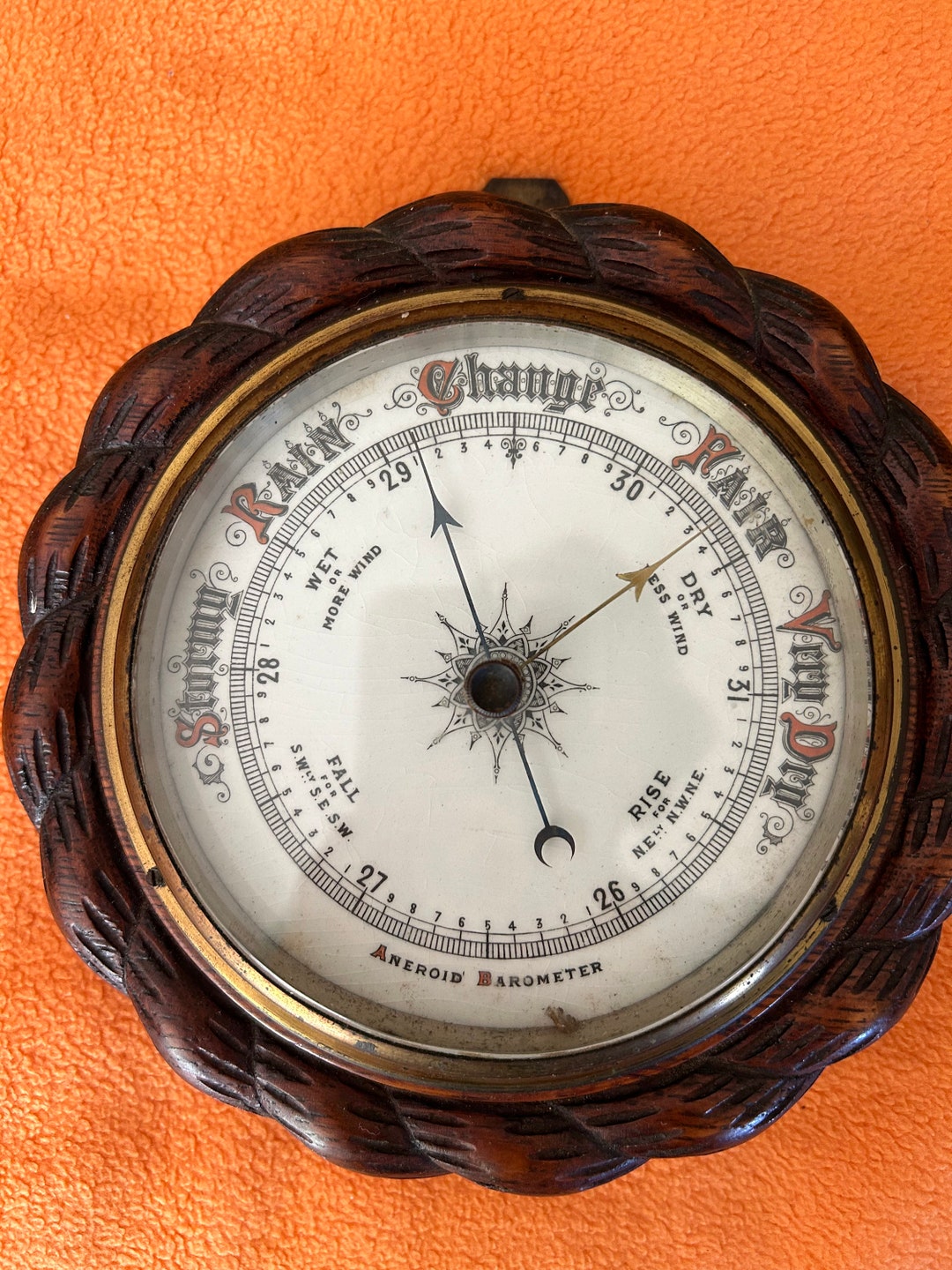 Antique Aneroid Barometer Nautical Carved Oak Rope Twist - Etsy