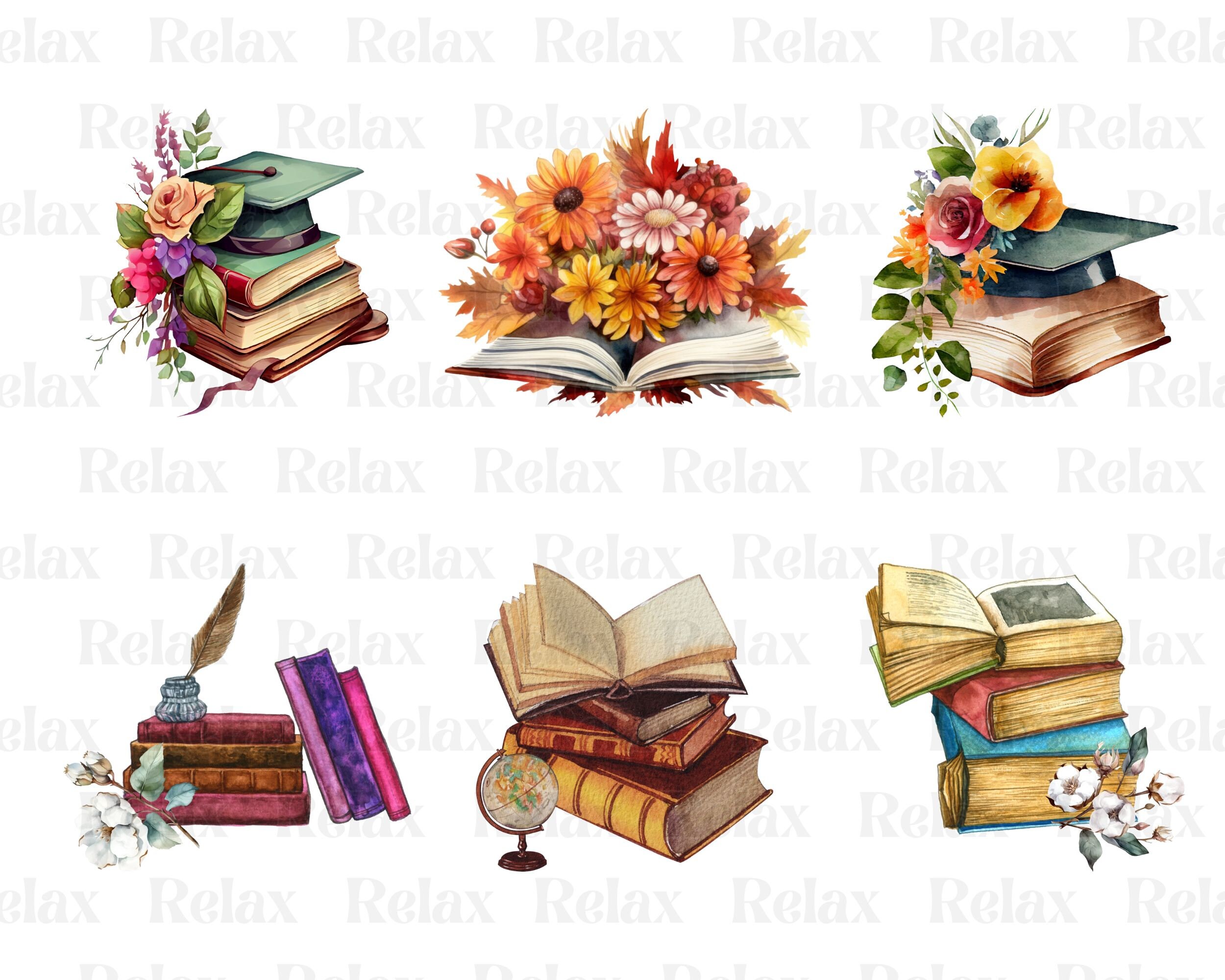 30 Vintage Books Clipart Bundle, Book Clipart, Commercial Use, Digital ...