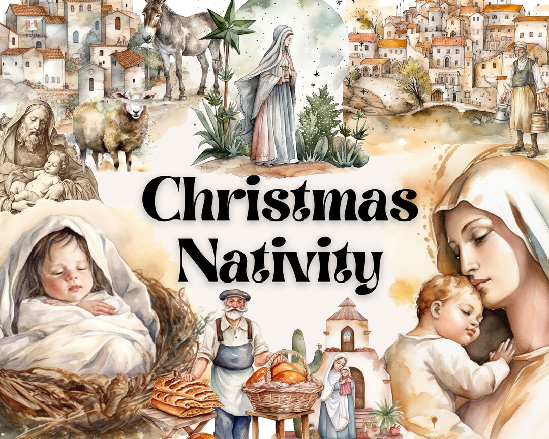45 Christmas Nativity Clipart PNG, Christmas Bundle, Nativity PNG ...