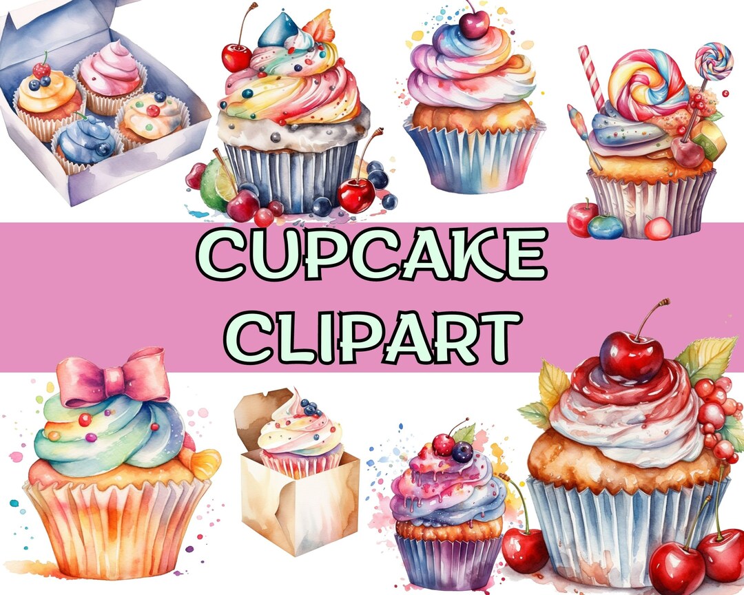 25 Cupcake Clipart Bundle Discount Cupcake PNG Graphics for - Etsy