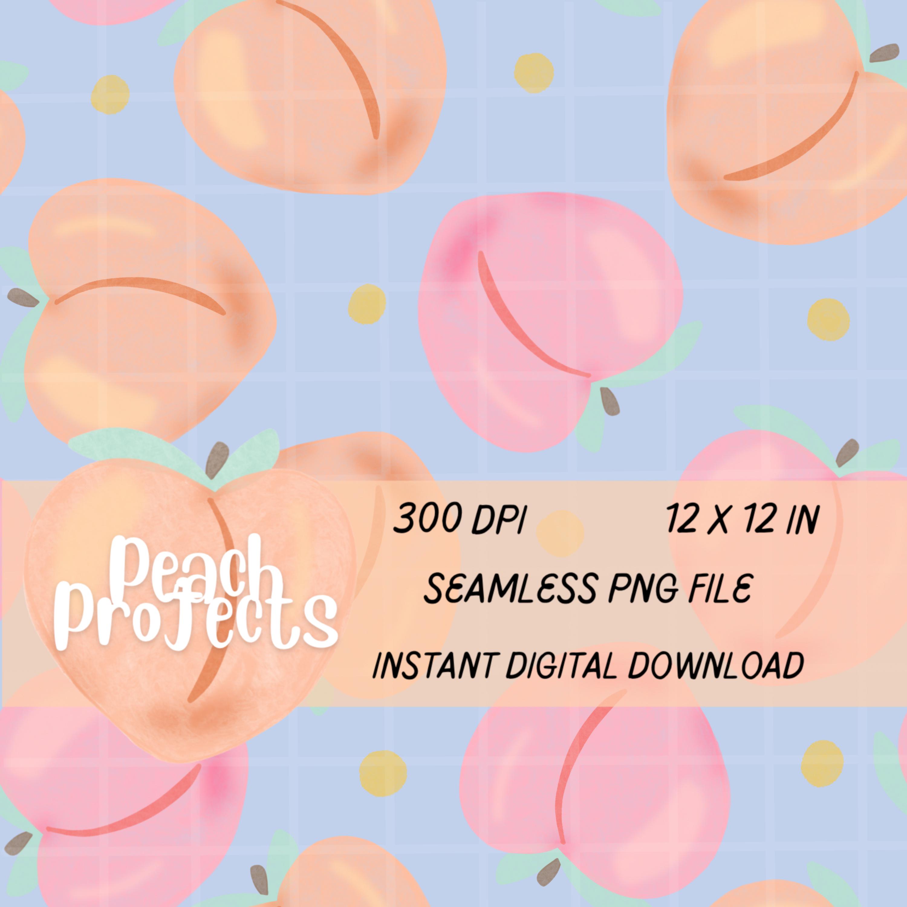Peach Seamless Pattern & Clipart | Cute Fruit Print | Summer Peaches ...