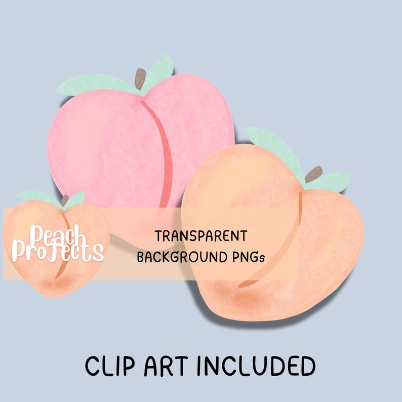 Peach Seamless Pattern & Clipart | Cute Fruit Print | Summer Peaches | Whimsical Pastel Peaches ...